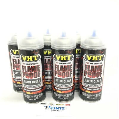 VHT SP115-6 PACK SATIN CLEAR High Temperature Flame Proof Header Paint ...