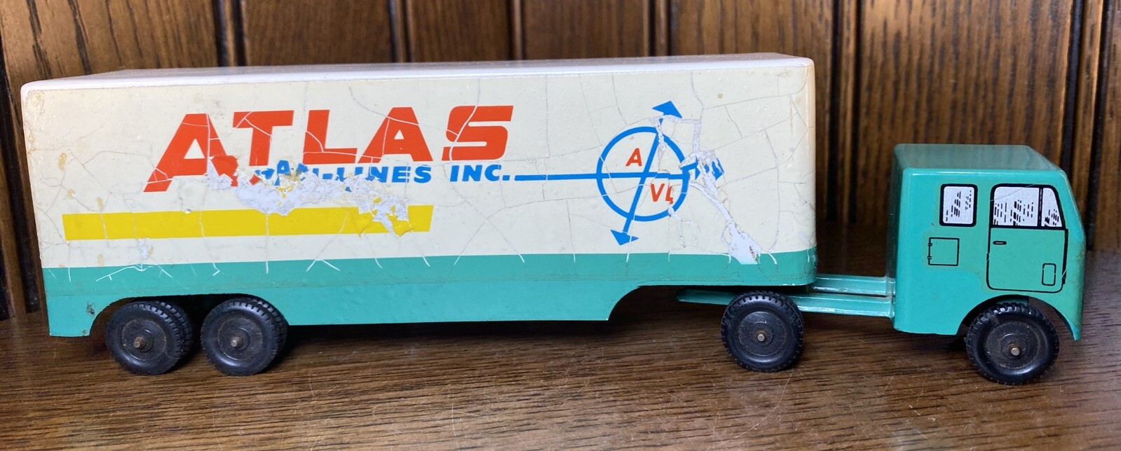 Vtg Atlas Van Lines Inc. Metal Semi Truck & Trailer Ralstoy Die Cast ...