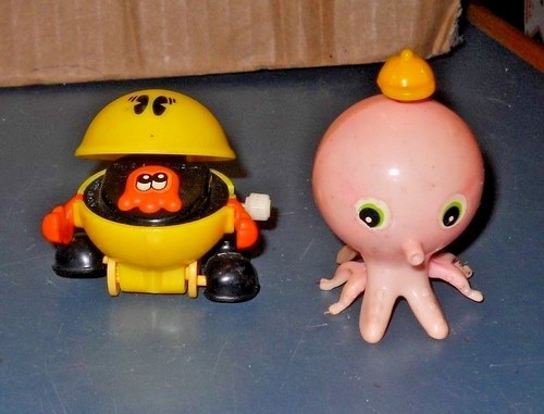VINTAGE 1980'S LOT 2 WHITE KNOB WIND UP PAC MAN & OCTOPUS | eBay
