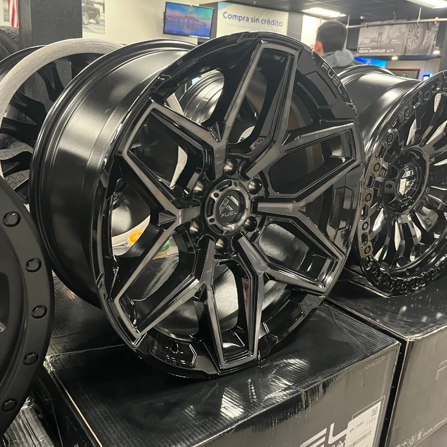 4 Fuel FC854 Flux 20" Gloss Black 20x9 6x5.5 6x139.7 Wheels Rims Chevy ...