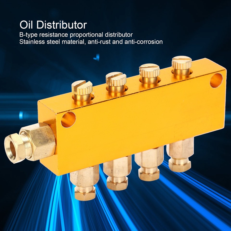 Oil Distributor B Type 4 Way Adjustable Lube Oil Piston Divider Valve 1 ...