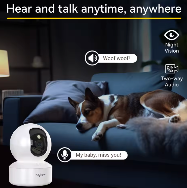 Boykeep 2K Smart Pet Dog Camera 3MP 5G WiFi Security Baby Monitor 360 ...