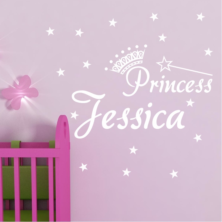 CUSTOM PERSONALIZED GIRL CHILD NAME PRINCESS TIARA CROWN Vinyl Wall ...