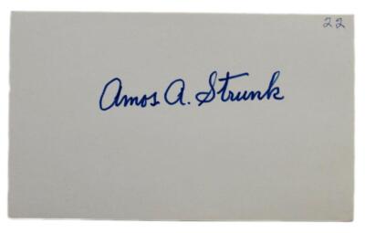 Amos Strunk Philadelphia Athletics Autographed/Signed 3x5 Index Card | eBay