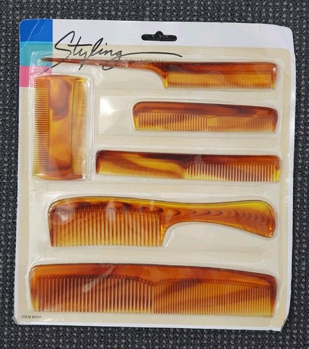 🔶️RETRO VINTAGE HAIR COMBS 90s BARBER SHOP DISPLAY SALON NYLON PLASTIC ...
