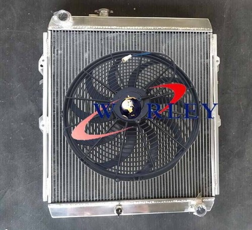 Aluminum Radiator + FAN For Toyota Hilux KZN165 LN147 LN167 1KZ-TE 3.0 ...