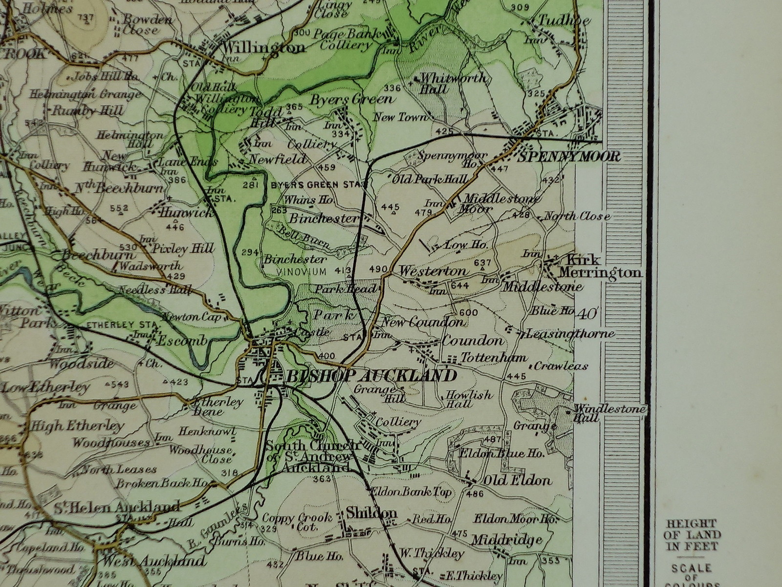 1903 MAP ~ DURHAM APPLEBY STANHOPE BARNARD CASTLE ST JOHNS CHAPEL ...