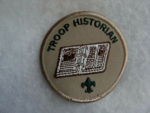 BSA Boy Scouts of America Troop Historian Round 3in Patch Beige Brown ...