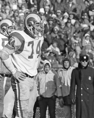 Los Angeles Rams MERLIN OLSEN Glossy 8x10 Photo NFL Football Print ...