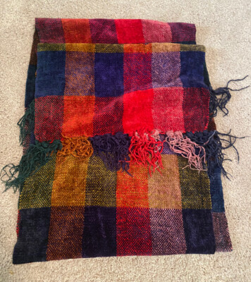 Colorful Art To Wear Chenille Scarf W/ Fringe By kathryne lee hartner ...