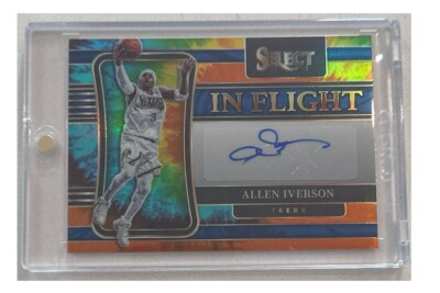 2021 Panini Select NBA Allen Iverson In Flight Signatures Tie Dye /25 ...