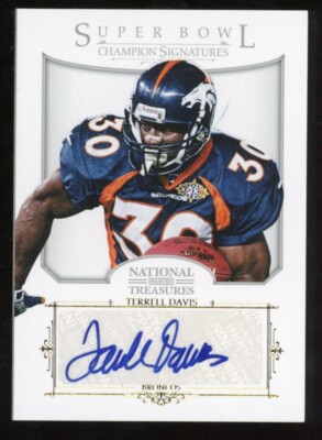 Terrell Davis 2012 National Treasures Auto #d /20 Super Bowl Champion ...