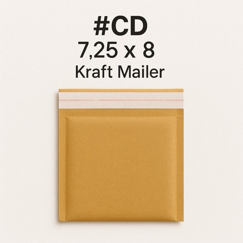 "CD Kraft Bubble Mailers 7.25x8” Padded Envelopes Self-Seal – 10 to ...