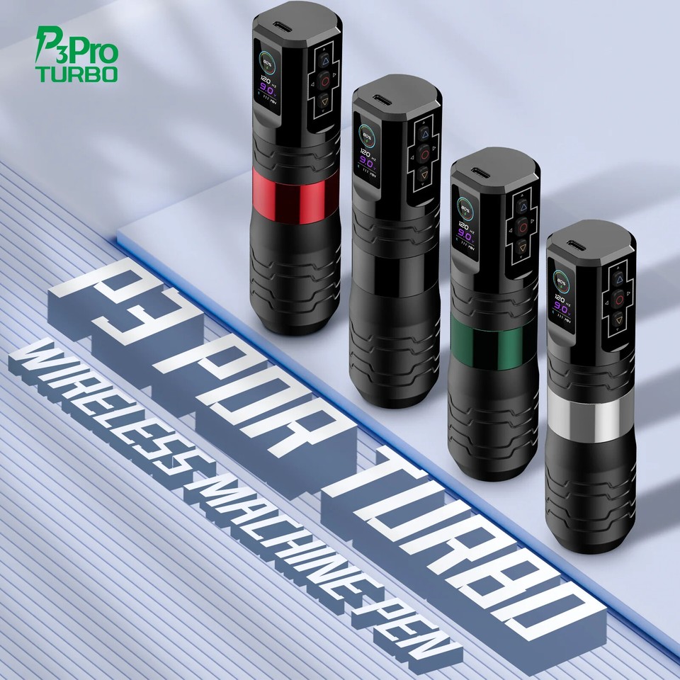 EZ P3 Pro Turbo Wireless Tattoo Gun Kit 5 Strokes 3.0-5.0mm 1600mAh ...