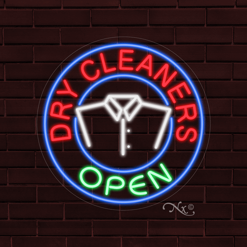 NEW "DRY CLEANERS OPEN" w/LOGO 26x26 INCH LED FLEX WINDOW/WALL INDOOR ...