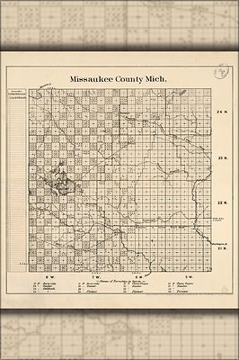 Poster, Many Sizes; Map Of Missaukee County, Michigan 1878 | eBay