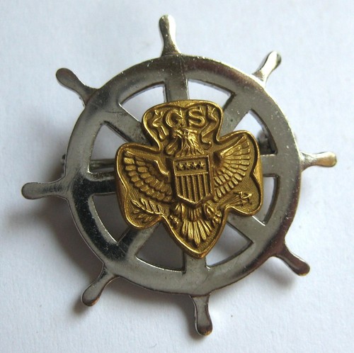Vintage 1930's Girl Scout MARINER MEMBERSHIP PIN Ship Captains Wheel ...