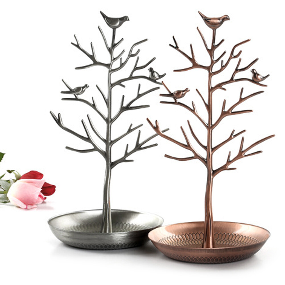 Metal Jewelry Holder Birds Tower Decor Practical Solid Color for ...