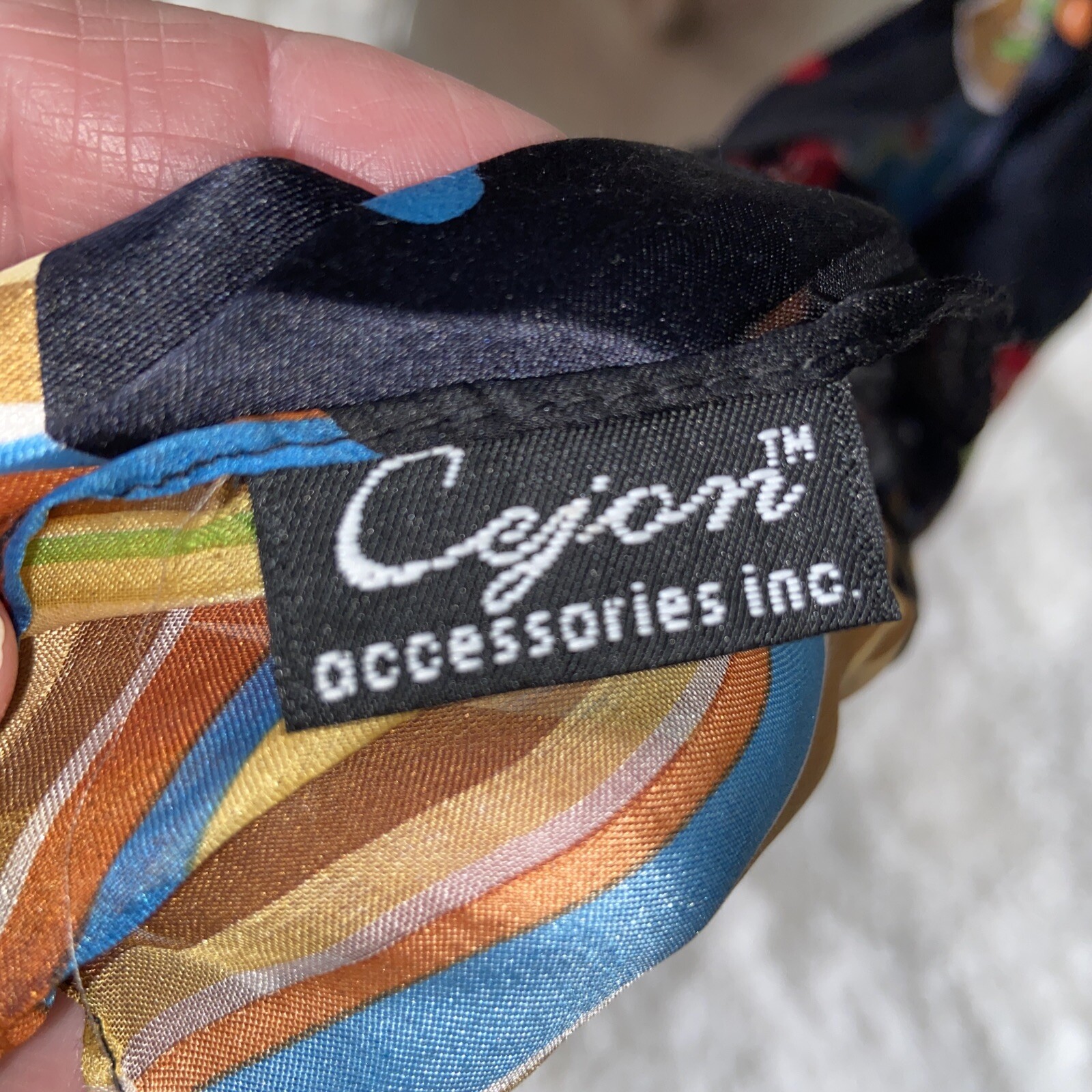 Cejon Accessories 100% silk scarf, 14" x 60", brown autumn leaves ...