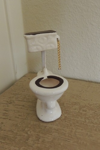 DOLLHOUSE TOILET Old-Fashioned "Porcelain" Potty w/ Pull Chain Flush 3. ...