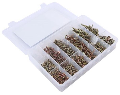 950 PCS Screw Kit With Tackle box Self Drilling Wood & Metal Self-Tap ...