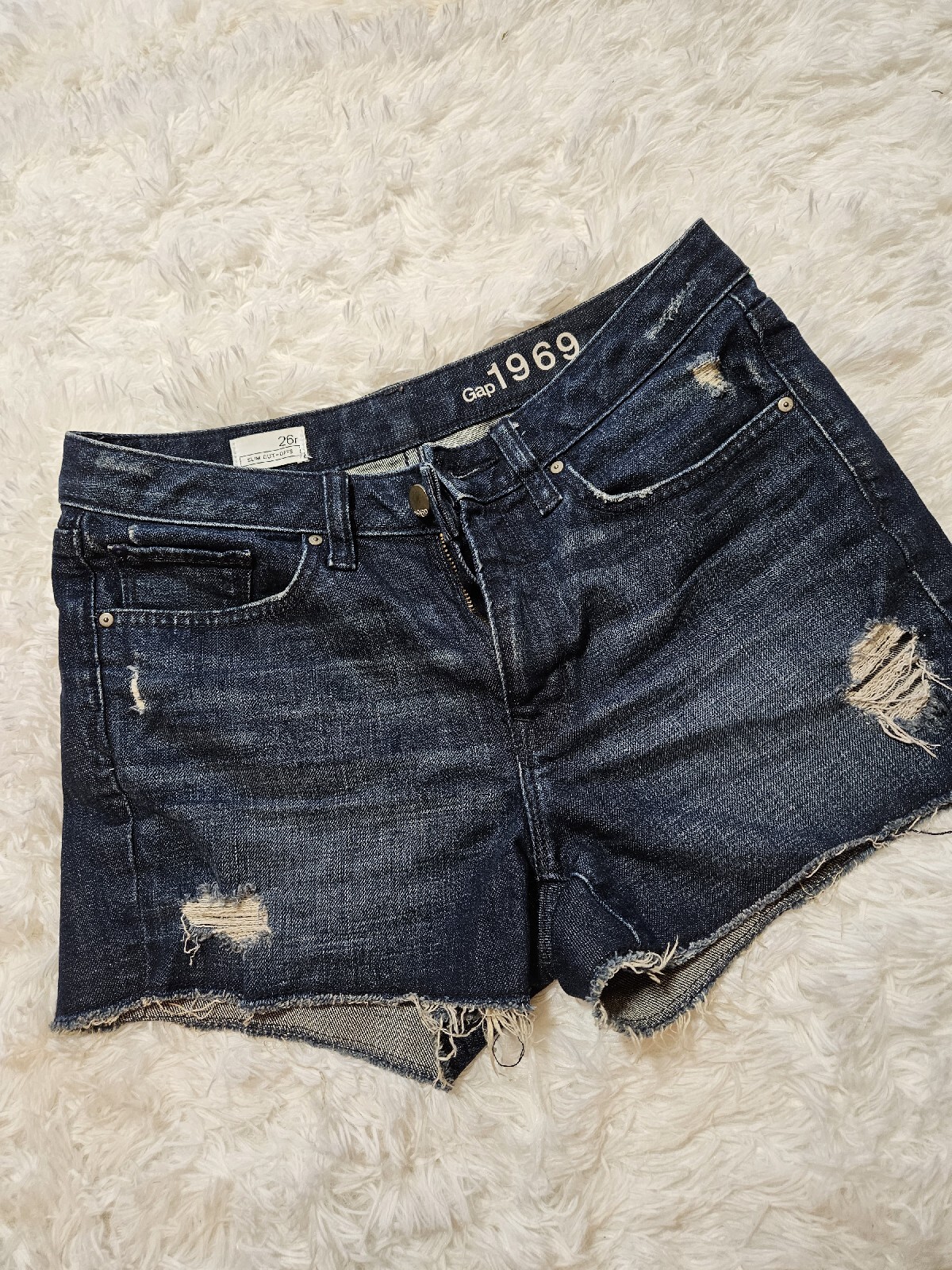 Gap 1969 Slim Cut-Offs Denim Short Women's Size 26 Bl… - Gem