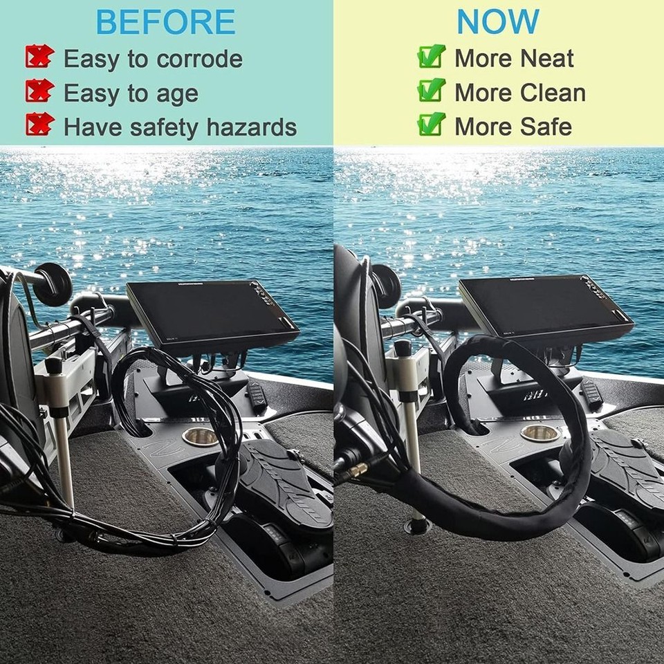 Durable Trolling Motor Wire Cover Protective Neoprene Cable Sleeve | eBay