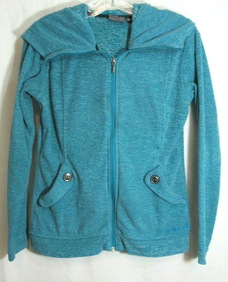 Merrell Blue Heather Fleece Full Zip Hooded Long Sleeve Jacket XS EUC ...
