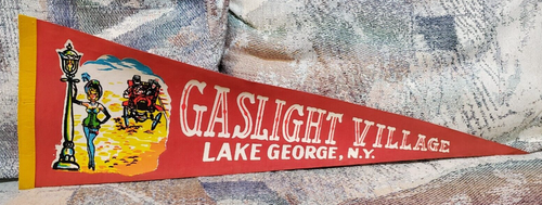Gaslight Village Pennant, Lake George NY, Vintage 1970's, 30" Long | eBay