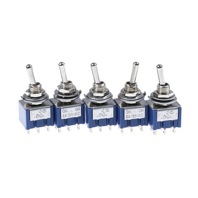5PCS 6P Toggle Switch 6A 125VAC 6 Pin DPDT ON-ON Mini Toggle Switch J ...
