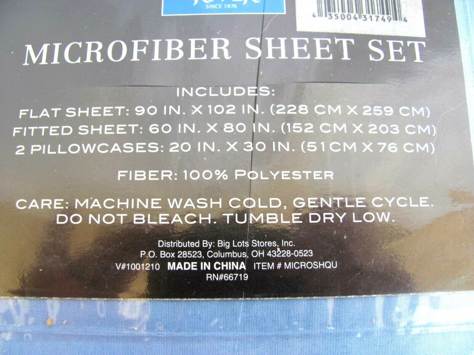 4 PC..DAN RIVER..QUEEN SIZE..MICROFIBER..SHEET SET..BLUE..NIP | eBay