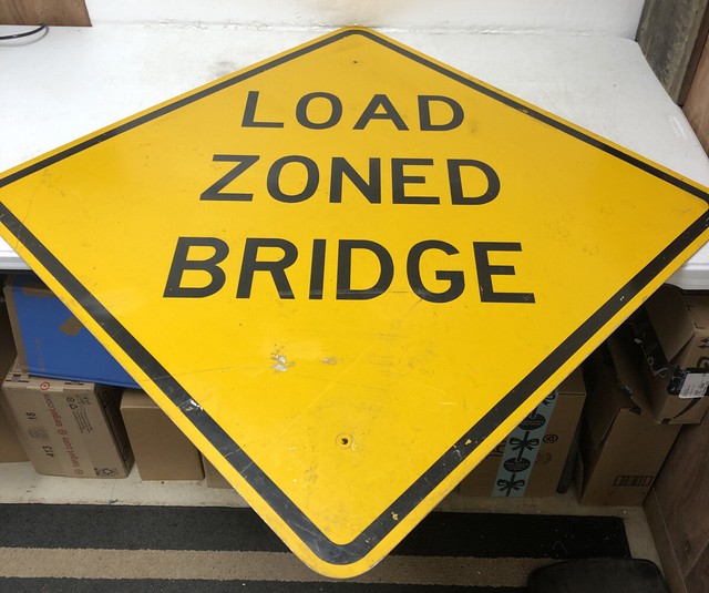 Old Vintage Retired Texas “Load Zoned Bridge” Highway Sign Man Cave ...