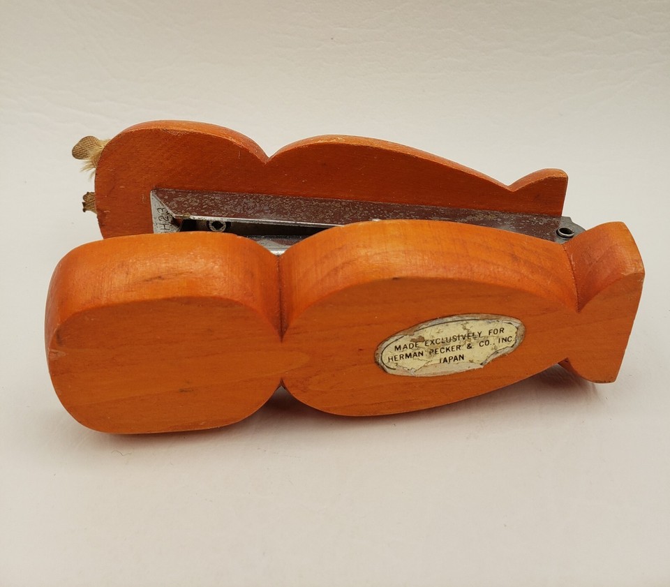 Vintage Owl Stapler Wood Novelty from Japan Herman Pecker Desk Decor ...