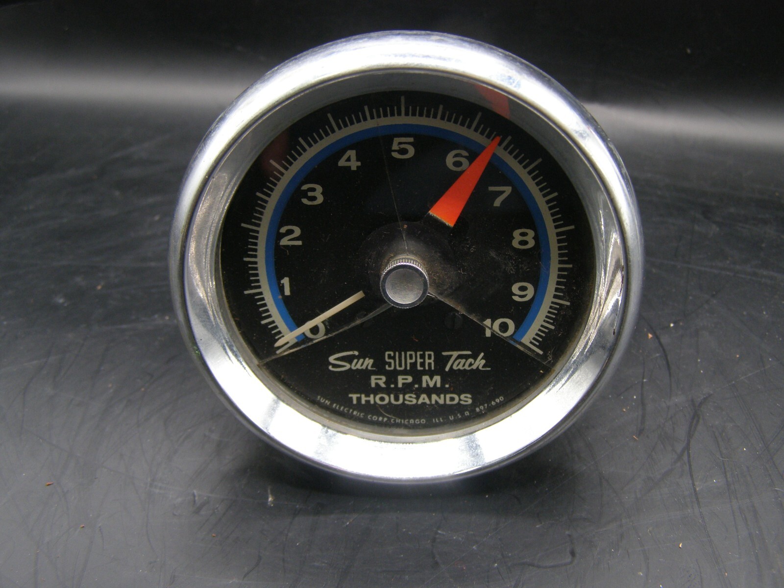Vintage Sun Super Tach SST-801 10,000 R.P.M Tachometer Blue Line | eBay