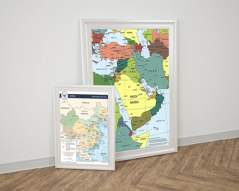 2003 CIA Map Political Middle East War Israel Gaza Iran Iraq Lebanon ...