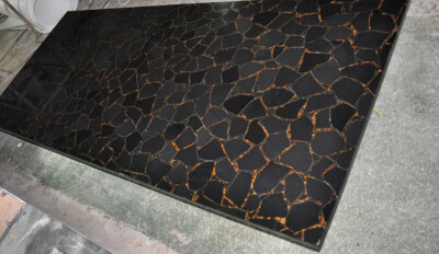 Black Obsidian Crystal Stones Dining, Kitchen Countertop ,Obsidian ...