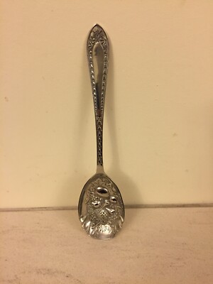 Silver plated serving spoon - fruit & berry design - Silva - Potter ...