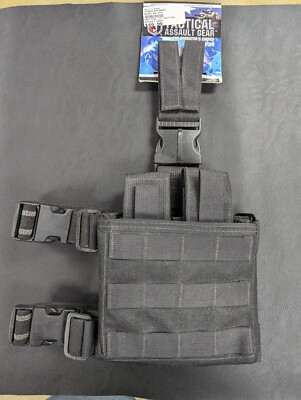 TAG Tactical Assault Gear Drop Leg Pouch Quadruple Mag Holder DLS1BK ...