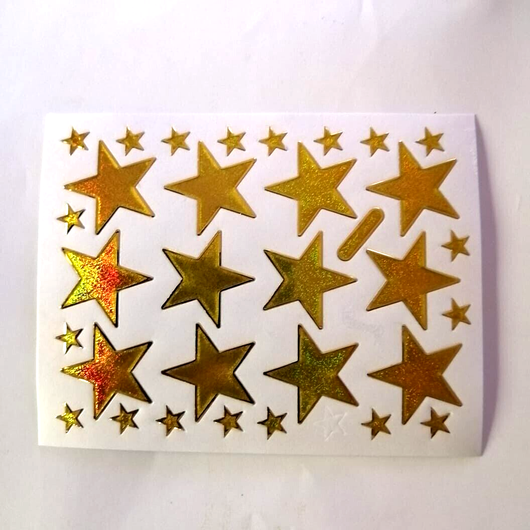 Christmas Self Adhesive Gold Star Stickers For Kids Art, Craft ...