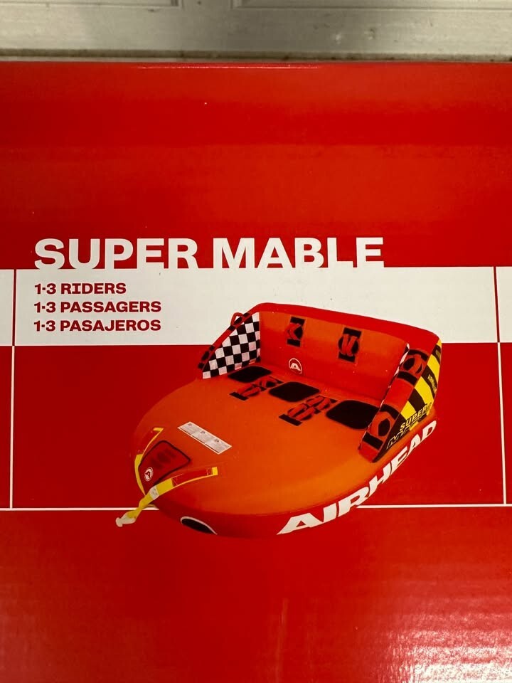 NEW Airhead Super Mable Inflatable 3-Rider Towable Tube for Boating ...