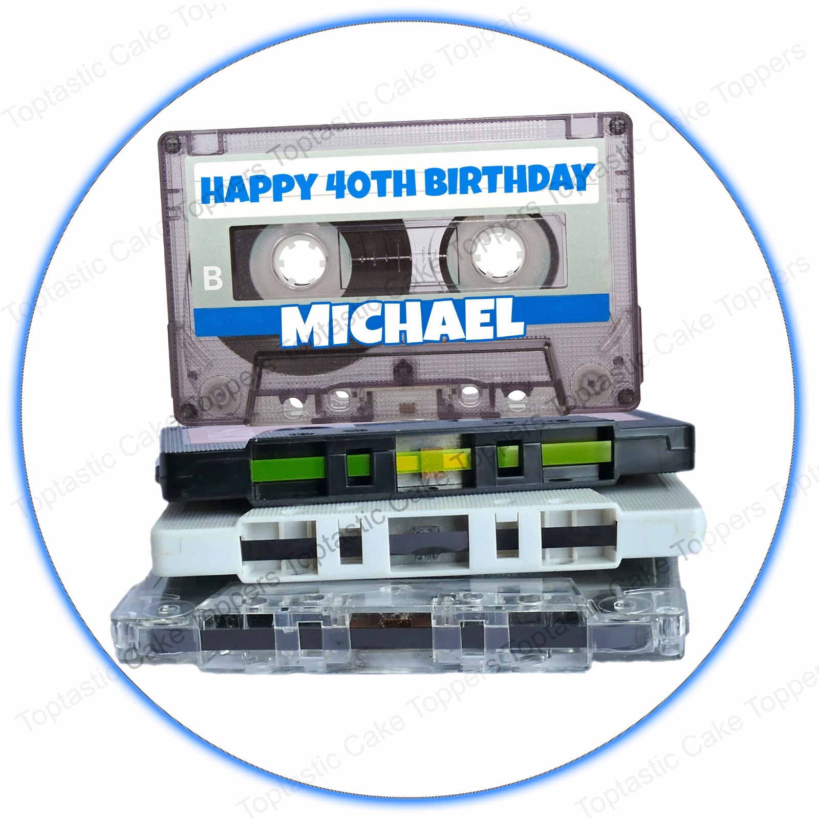 Personalised Cassette Tape 1980s Edible Icing Birthday 80s Party Cake ...
