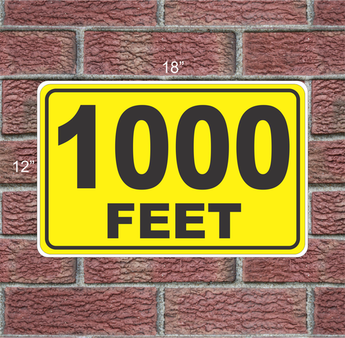 1000 FEET MARKER 12"x18" Metal Sign 4 Driving Range Golf Course Gun ...