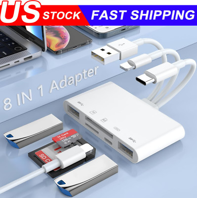 5 in 1 Memory Card Reader USB 3.0 OTG Adapter SD Card Reader For iPhone ...