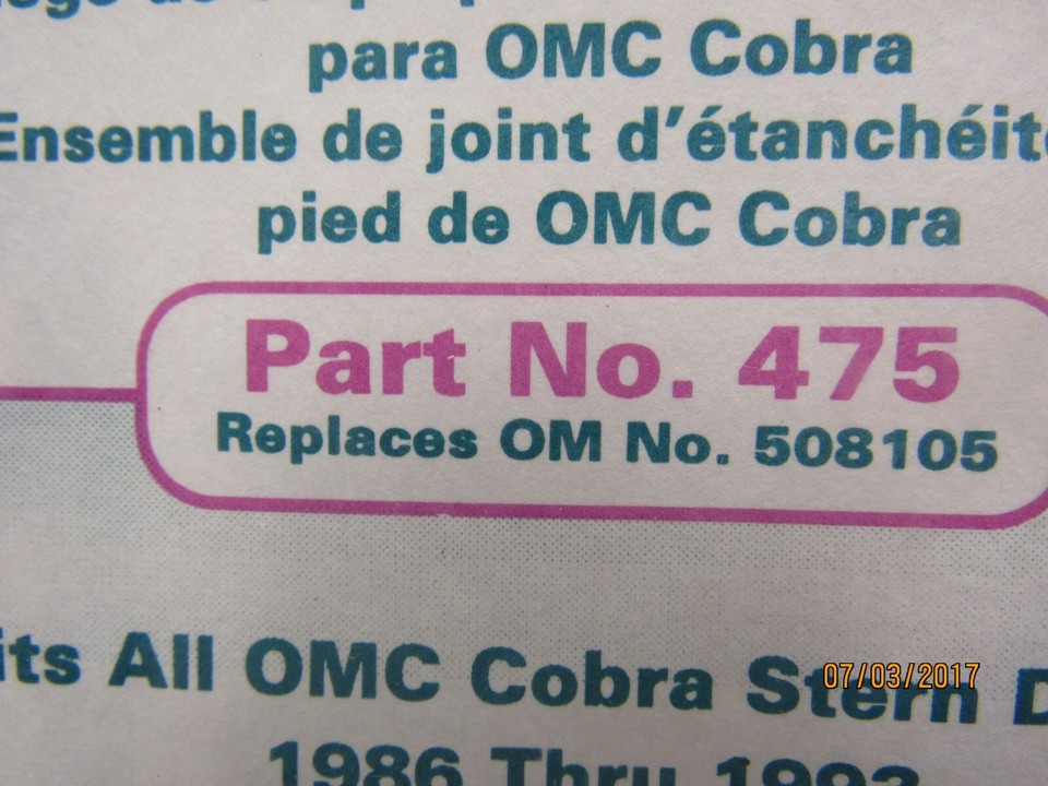 NEW SIERRA AFTERMARKET OMC JOHNSON EVINRUDE OUTDRIVE MOUNTING KIT ...