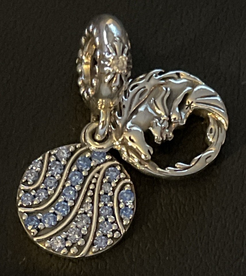 New Disney Pandora Sterling Silver ELSA & NOKK Blue FROZEN Dangle Charm ...