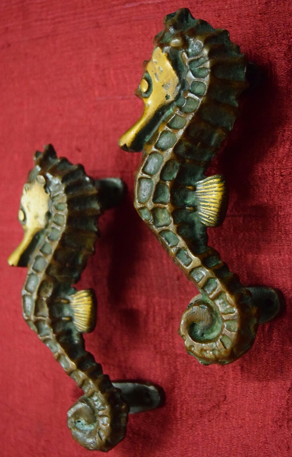 Nautical Theme Decorative Door Handle Pair Sea Horse Gate Furnish ...