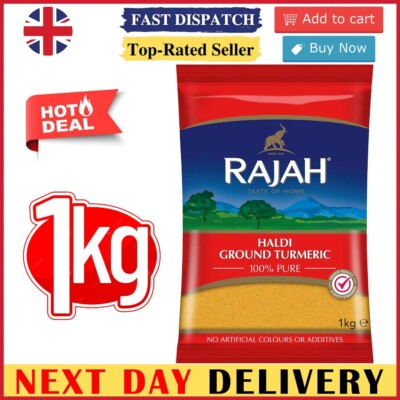 Rajah Spices Haldi Ground Turmeric | Holud | Haldi | Haldar | Haladi ...