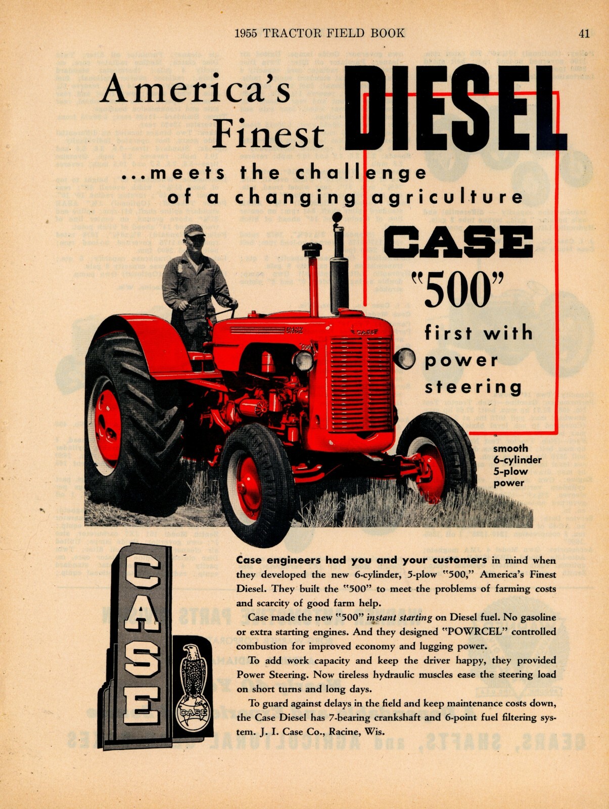 1955 Case Tractors Ad: Case 500 Diesel Tractor - Introductory Ad ...