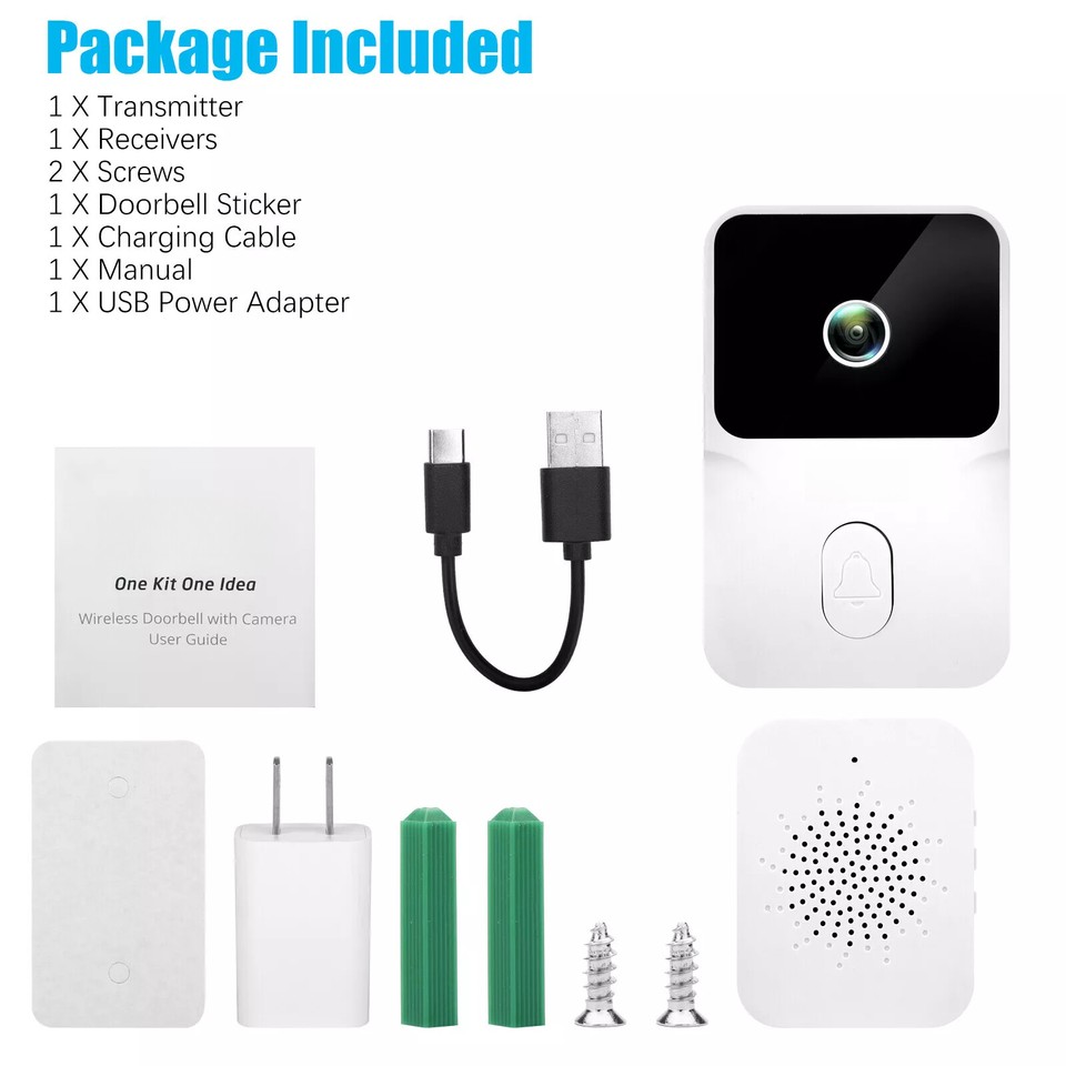 Wireless Smart WiFi Doorbell Intercom Video Recording Camera Door Bell ...