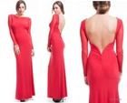 STUNNING DEEP V BACKLESS ULTRA LOW BACK LONG DRESS GOWN WEDDING FORMAL ...
